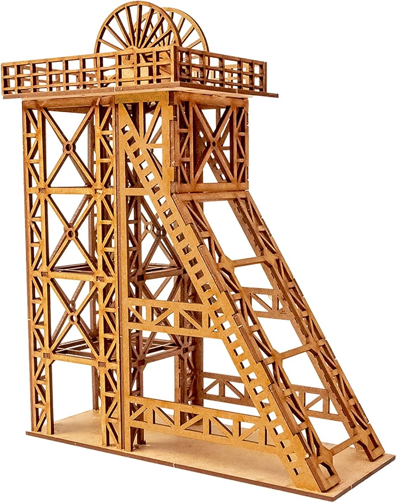 Laser Cut OO Gauge Fantasy Colliery Pit Head Construction Kit – Midland ...